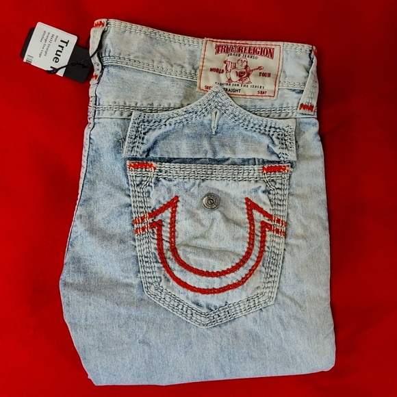 True Religion | Jeans | True Religion Red Stitch Logo 36x33 | Poshmark